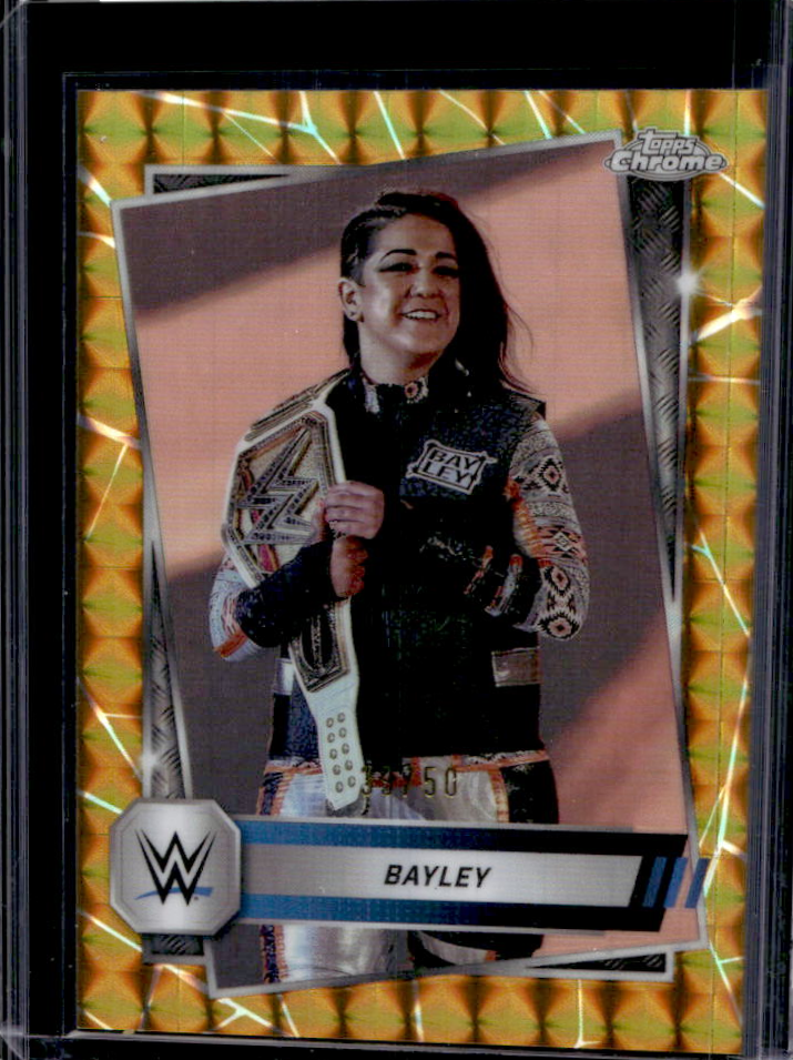 Bayley 2025 Topps Chrome WWE #137 Gold Geometric Refractor /50 Price ...