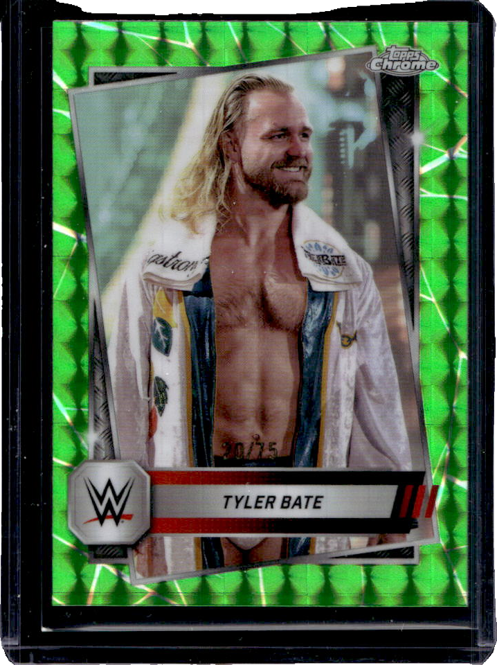Tyler Bate 2025 Topps Chrome WWE #157 Neon Green Geometric Refractor ...