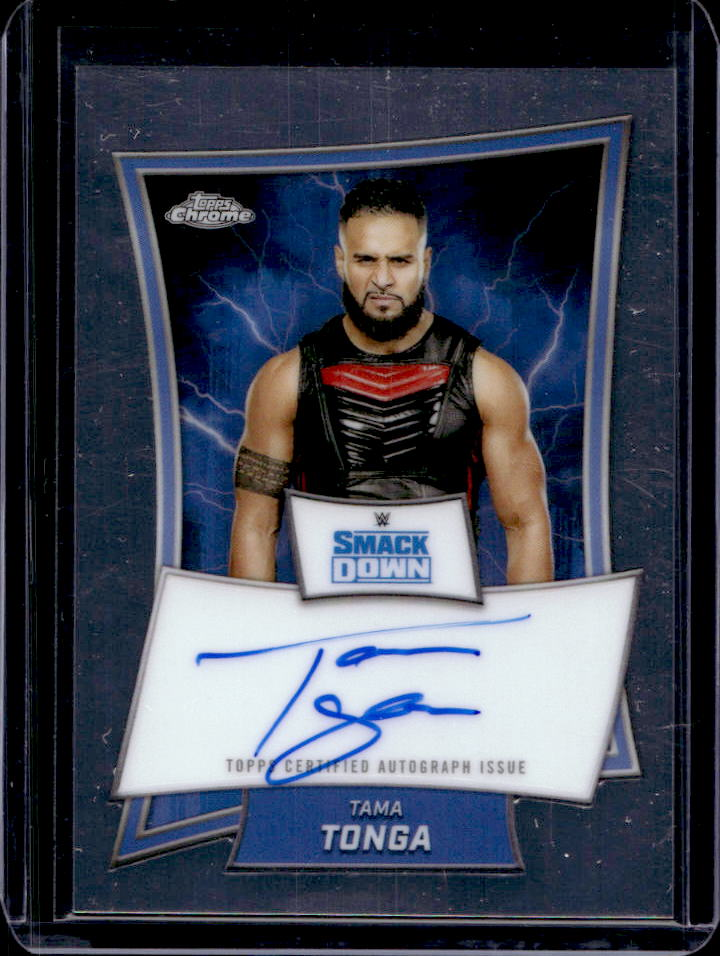 Tama Tonga 2025 Topps Chrome WWE #BBA-TAM Blue Brand Autographs Price ...