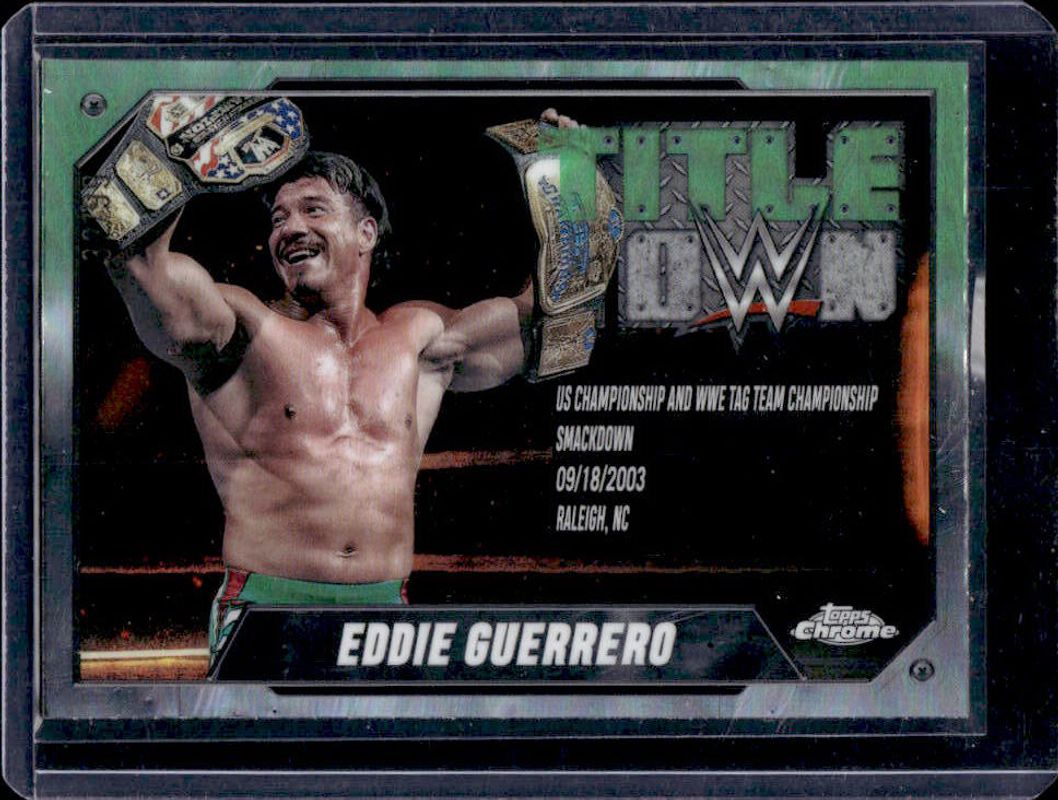 Eddie Guerrero 2025 Topps Chrome WWE #TT-EDG Title Town - Neon Green ...