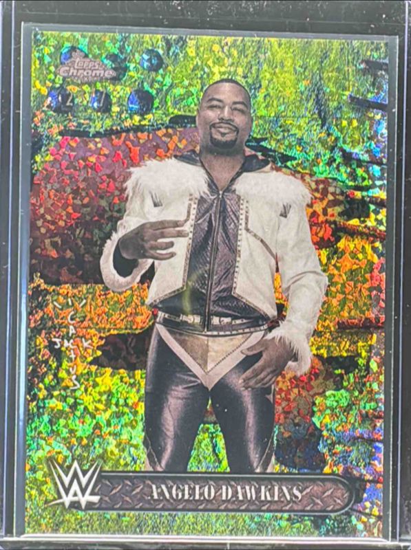 Angelo Dawkins 2025 Topps Chrome WWE x Cactus Jack #99 Yellow Mini ...