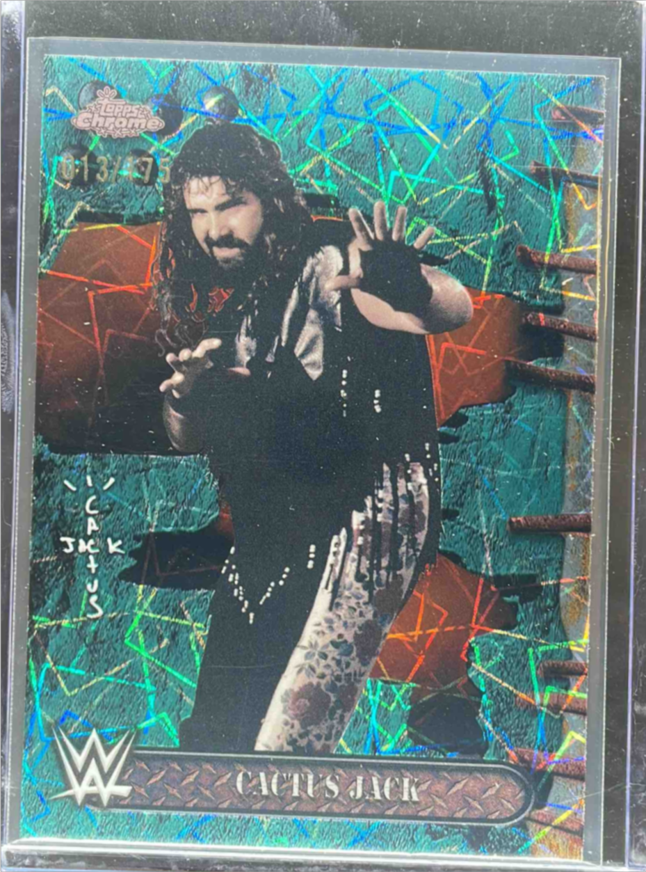 Cactus Jack 2025 Topps Chrome WWE x Cactus Jack #50 Teal Laser ...