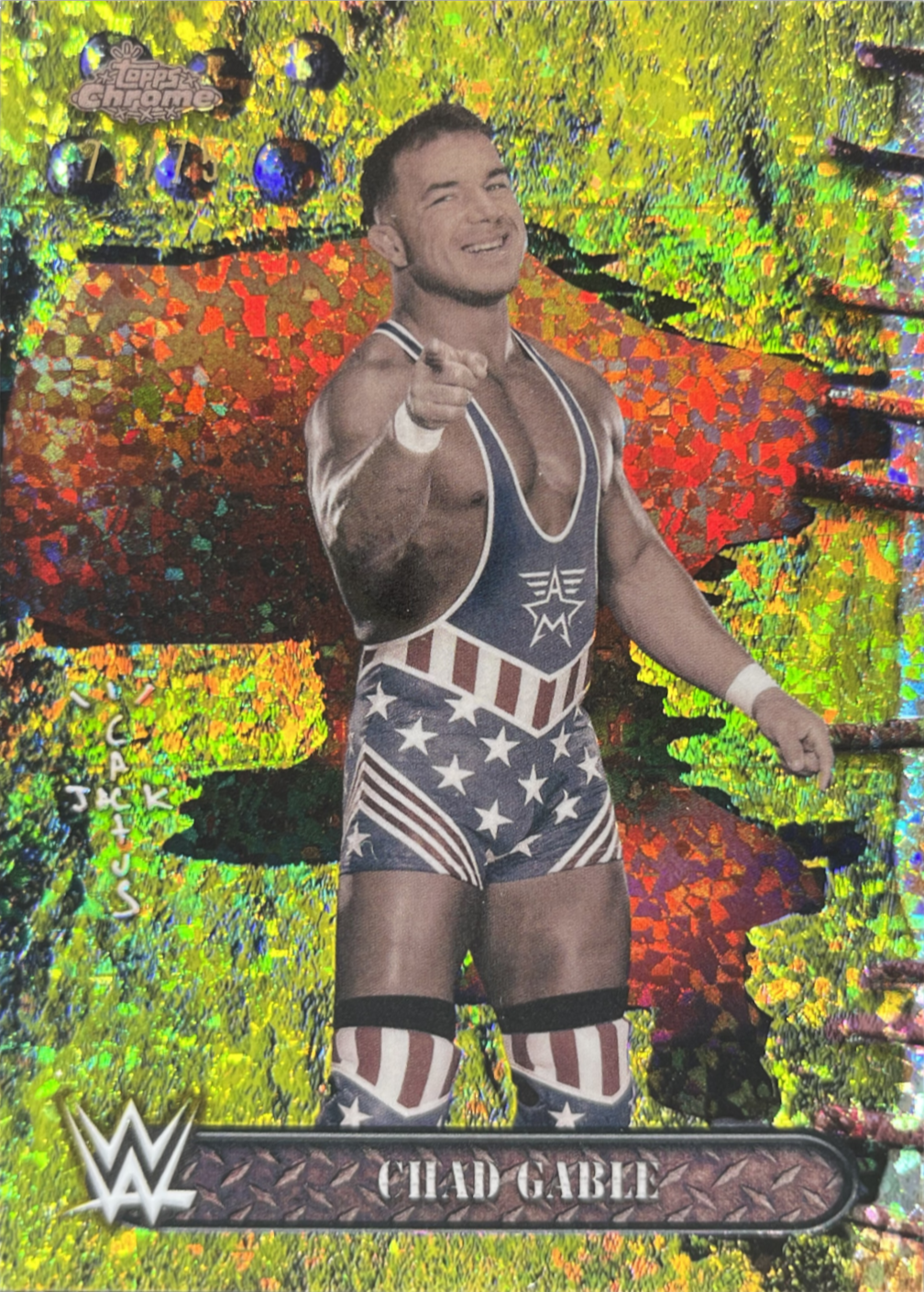Chad Gable 2025 Topps Chrome WWE x Cactus Jack #88 Yellow Mini Diamonds ...