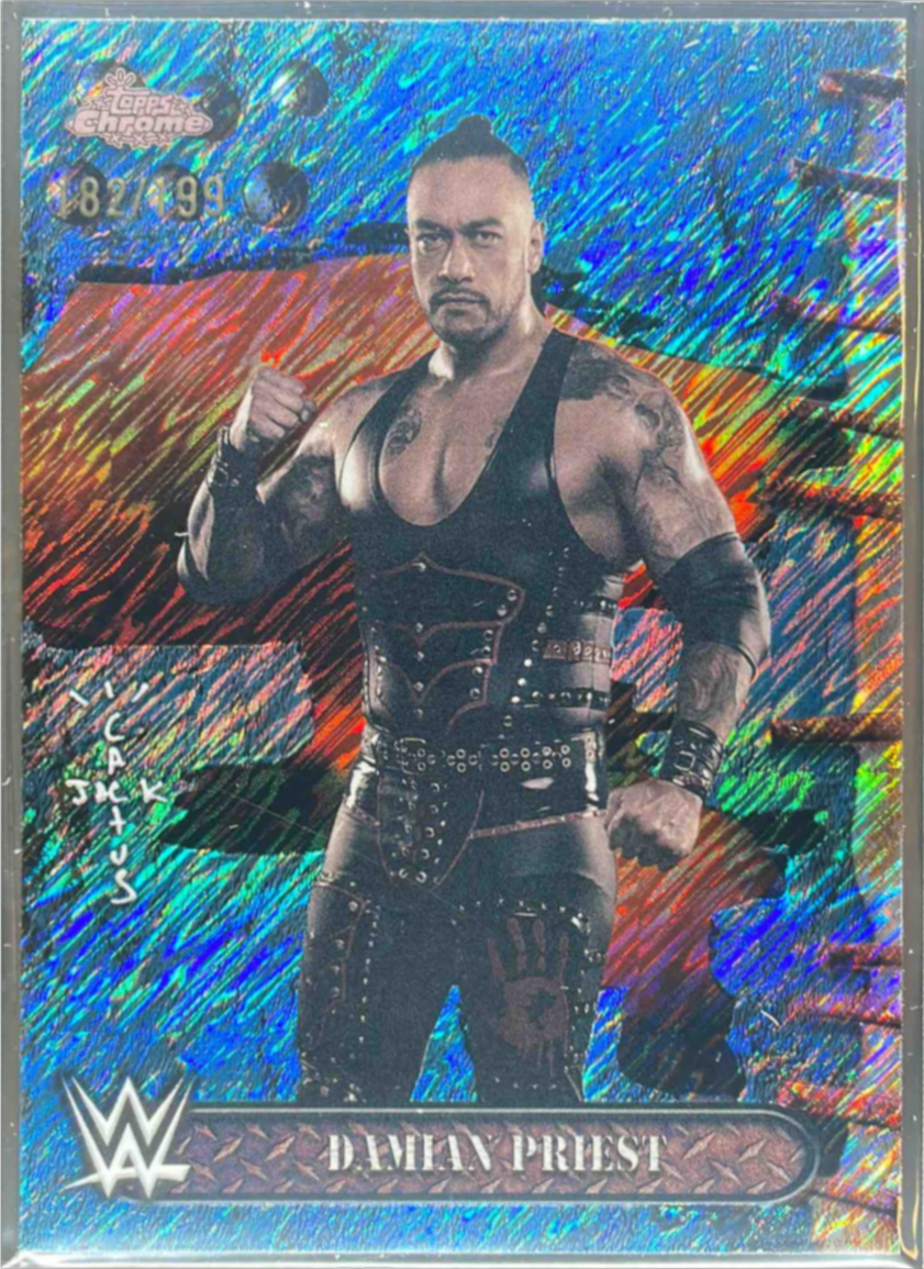 Damian Priest 2025 Topps Chrome WWE x Cactus Jack #94 Aqua Shimmer ...