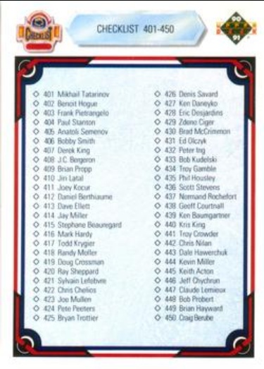 Checklist 1990 Upper Deck #500 Base Price Guide - Sports Card Investor