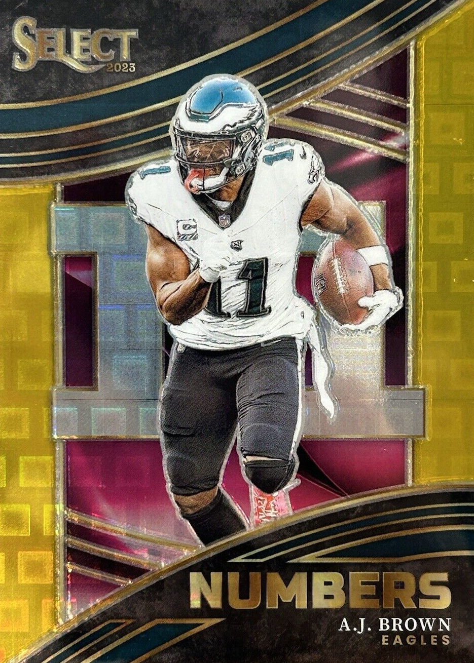 AJ Brown 2023 Select #NMB-ABR Select Numbers - Gold /10 Price Guide ...