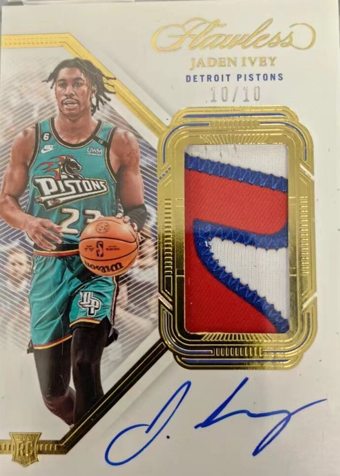 Jaden Ivey 2022 Flawless #VPA-JIV Vertical Patch Autographs - Gold /10 ...