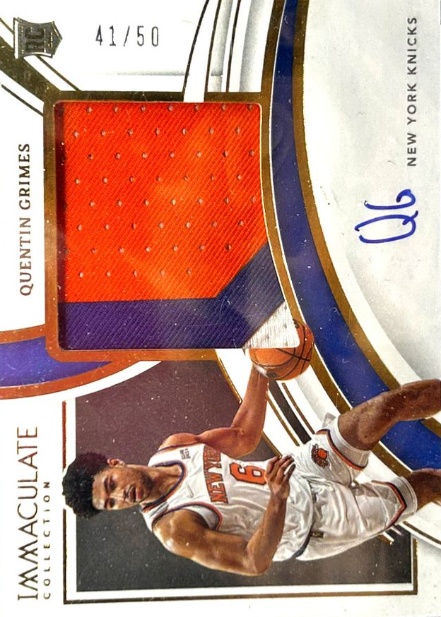 Quentin Grimes 2021 Immaculate #PPA-QGR Premium Patch Autographs (/50) Price Guide - Sports Card ...