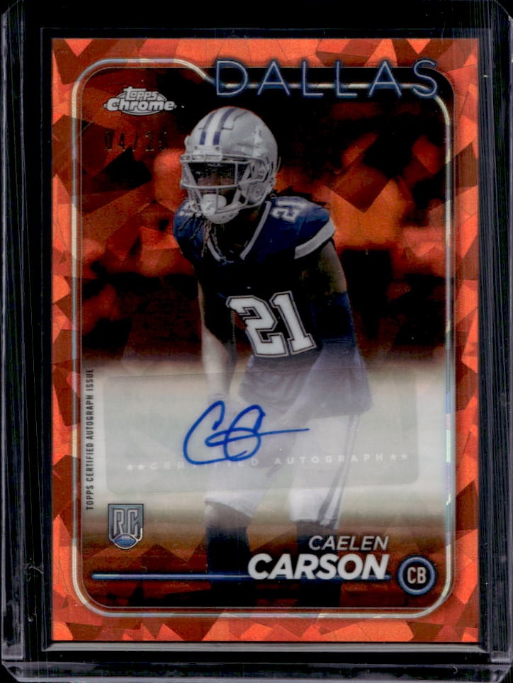 Caelen Carson 2024 Topps Chrome Sapphire Edition #RA-CC Rookie Autographs - Orange /25 Price ...