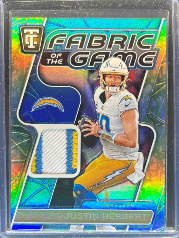 Justin Herbert 2024 Totally Certified #12 Fabric of the Game - Mirror ...