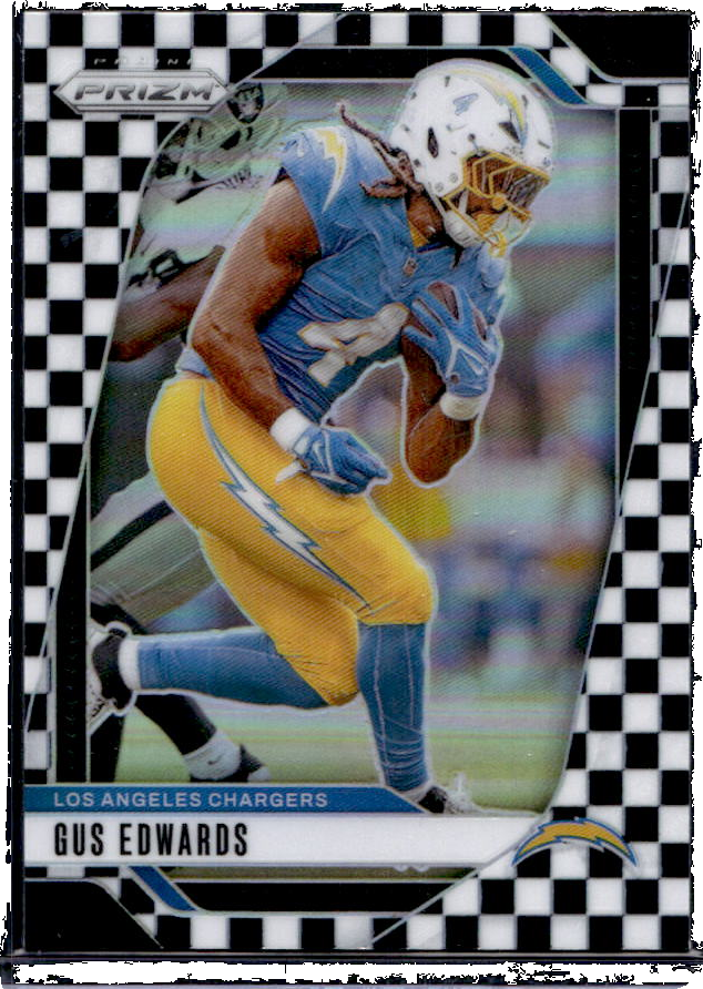 Gus Edwards 2024 Prizm #158 Black & White Checker /(SSP) Price Guide ...