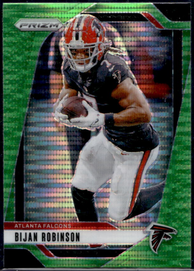 Bijan Robinson 2024 Prizm #11 Neon Green Pulsar Price Guide - Sports ...