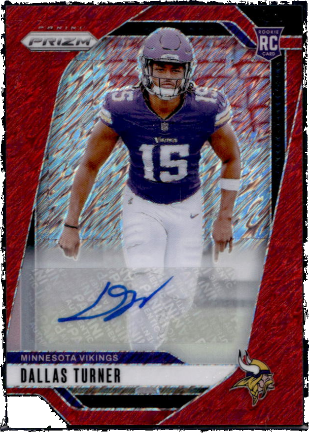 Dallas Turner 2024 Prizm #324 Base Autographs - Red Shimmer /35 Price ...