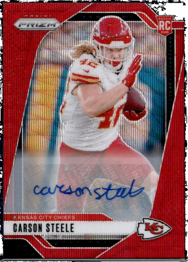 Carson Steele 2024 Prizm #377 Base Autographs - Red Wave /149 Price ...