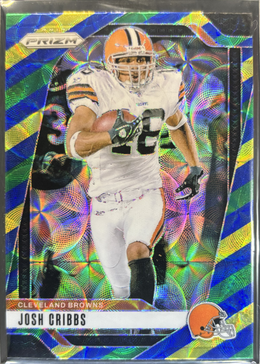 Josh Cribbs 2024 Prizm #72 Choice Blue Yellow Green Price Guide ...