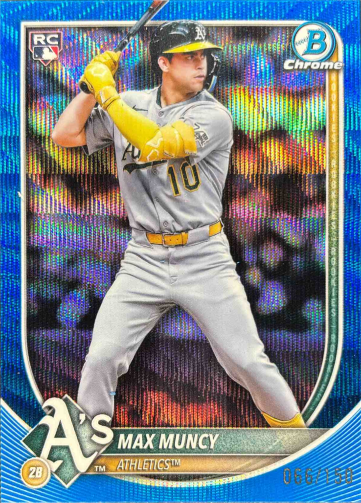 Max Muncy (Dodgers) 2025 Bowman Chrome #90 Blue Wave Refractor /150 ...