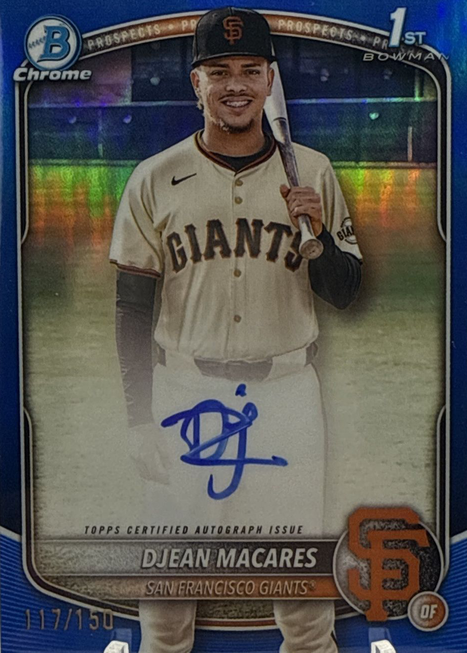 Djean Macares 2025 Bowman Chrome #CPA-DM Prospect Auto - Blue Refractor ...