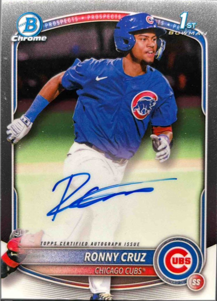 Ronny Cruz 2025 Bowman Chrome #CPA-RCR Prospect Auto (1st) Price Guide ...