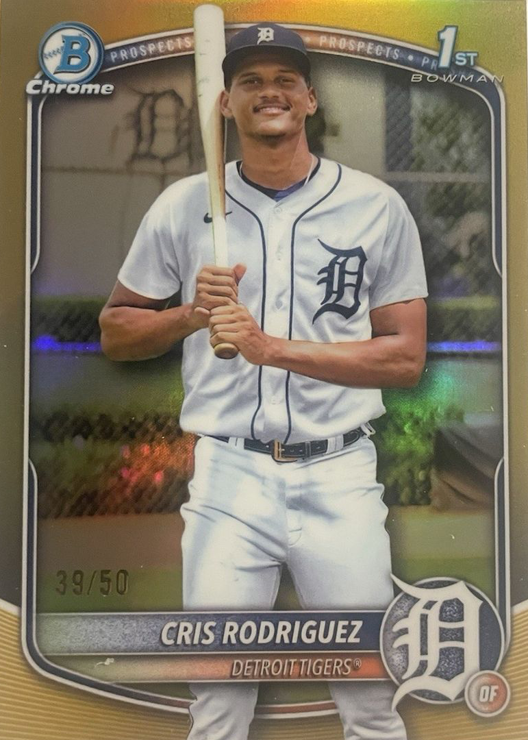 Cris Rodriguez 2025 Bowman Chrome #BCP-250 Prospects - Gold Refractor ...
