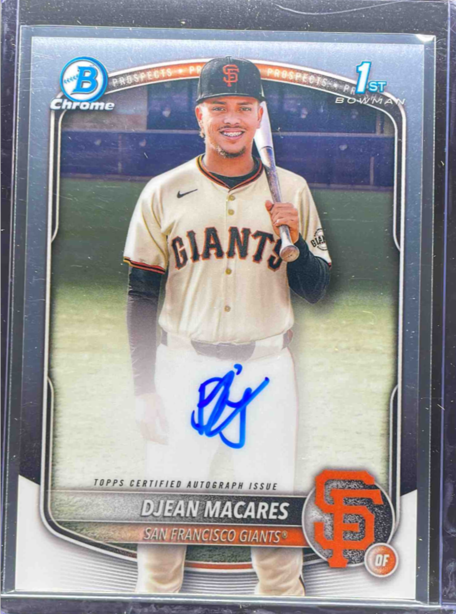 Djean Macares 2025 Bowman Chrome #CPA-DM Prospect Auto (1st) Price ...