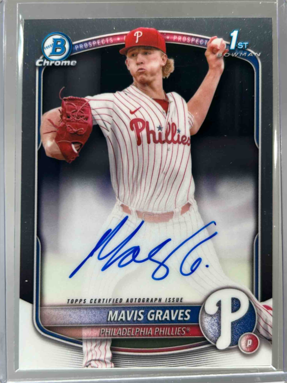 Mavis Graves 2025 Bowman Chrome #CPA-MG Prospect Auto (1st) Price Guide ...