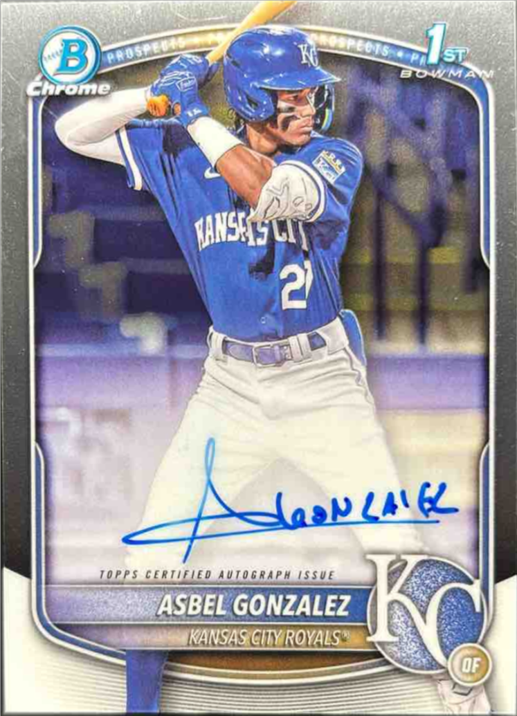 Asbel Gonzalez 2025 Bowman Chrome #CPA-AG Prospect Auto (1st) Price ...