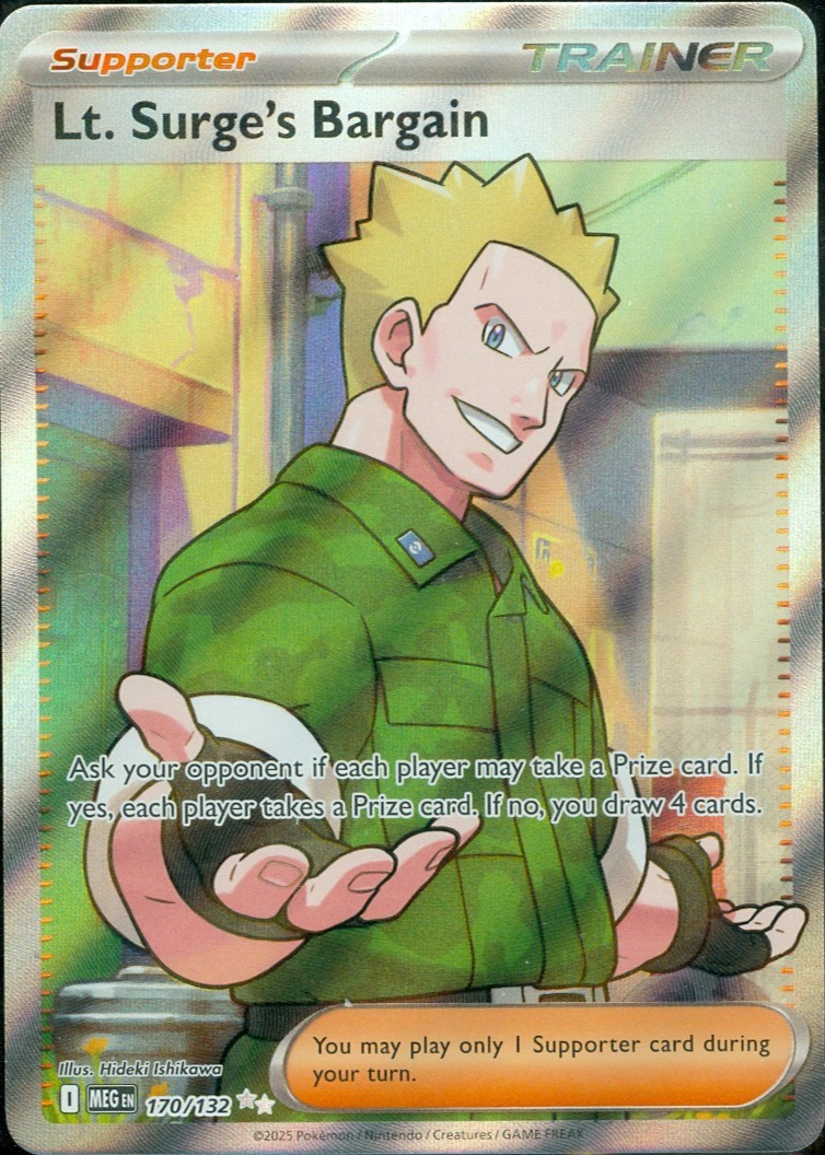 Lt. Surge's Bargain 2025 Mega Evolution #170/132 Ultra Rare (Full Art ...