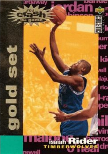 Isaiah Rider 1995 Collector's Choice #C12 You Crash the Game Gold ...
