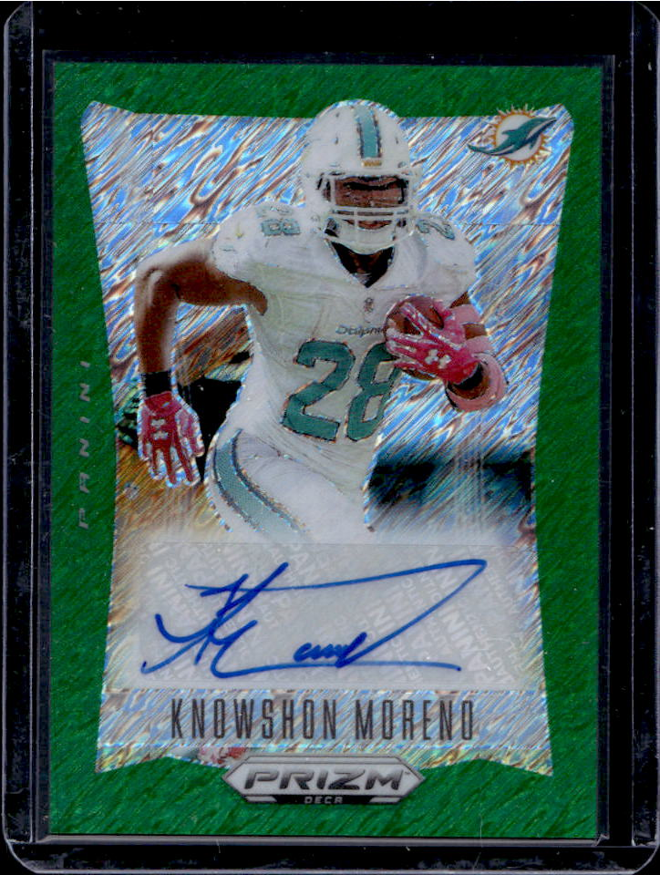 Knowshon Moreno 2024 Prizm Deca #S-KMO Signatures - FOTL Green Shimmer ...
