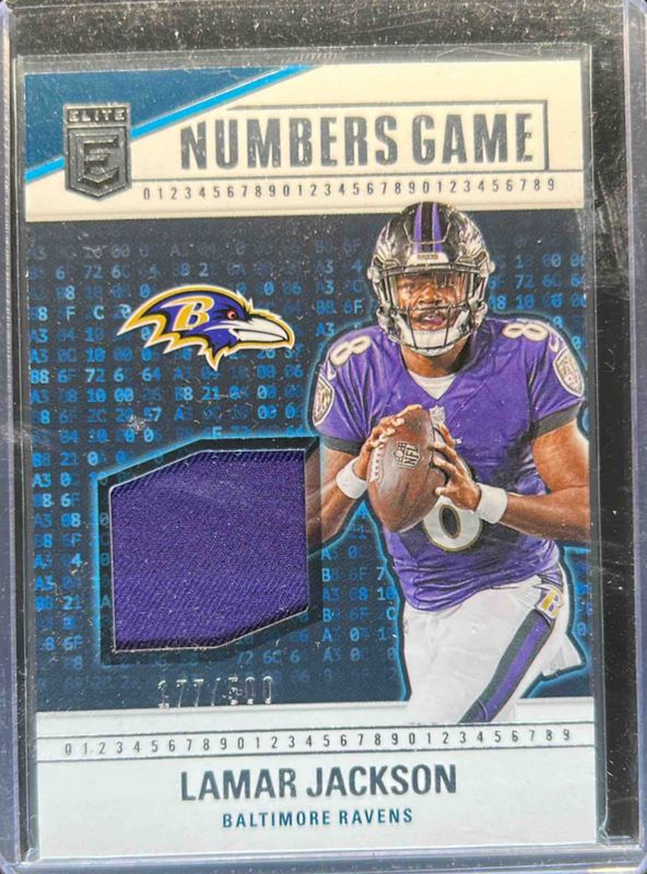 Lamar Jackson 2024 Elite #NG-LJA Numbers Game Jerseys /500 Price Guide ...