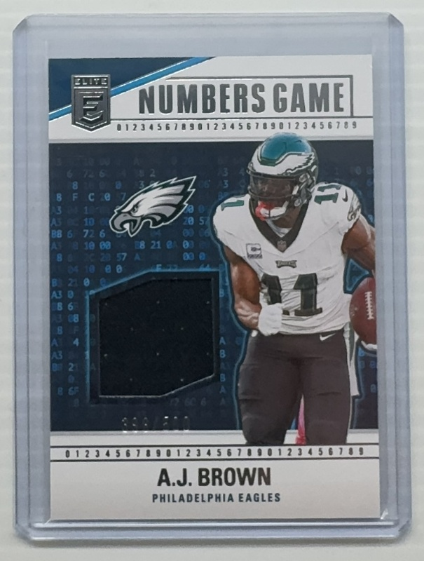 AJ Brown 2024 Elite #NG-ABR Numbers Game Jerseys /500 Price Guide ...