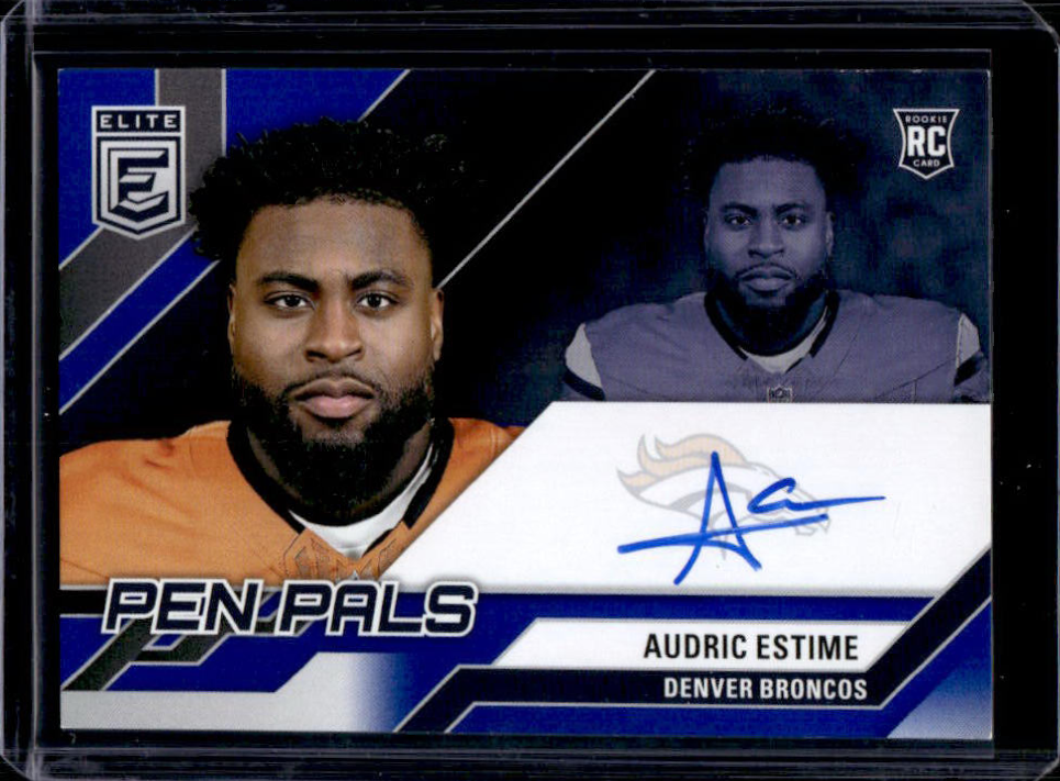 Audric Estime 2024 Elite #PAL-AES Pen Pals - Blue Ink Price Guide ...
