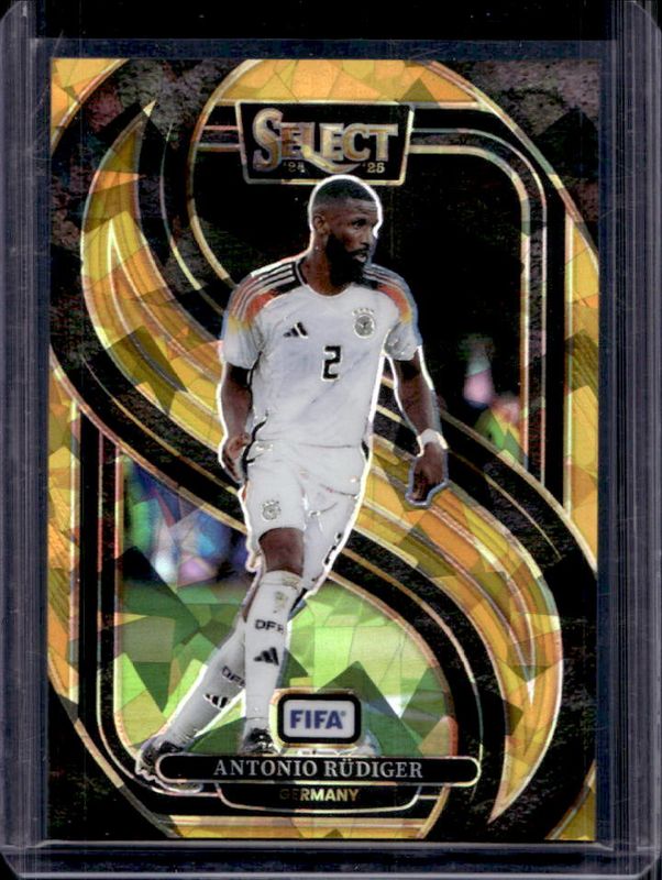 Antonio Rudiger 2024 Select FIFA #175 Mezzanine Gold Ice /10 Price ...