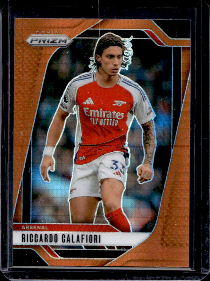 Riccardo Calafiori 2024 Prizm Premier League #30 Orange Hyper Price ...