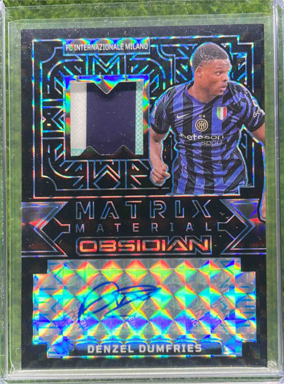 Denzel Dumfries 2024 Obsidian #MA-DDS Matrix Material Autographs ...