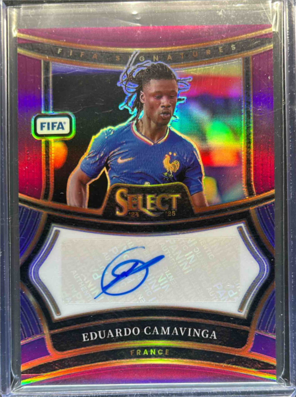 Eduardo Camavinga 2024 Select FIFA #S-EC Signatures Purple /49 Price ...
