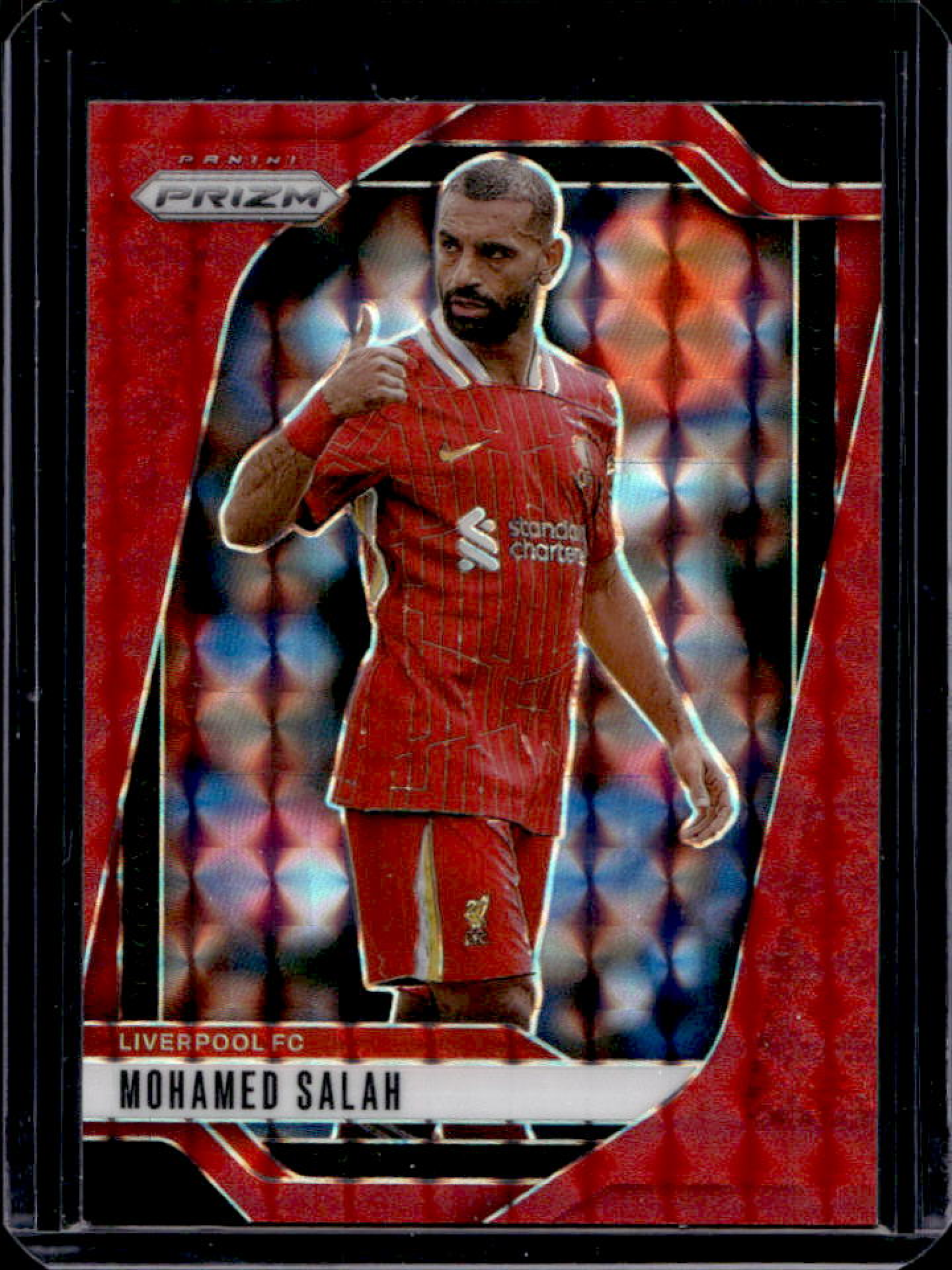 Mohamed Salah 2024 Prizm Premier League #45 Red Mosaic Price Guide ...