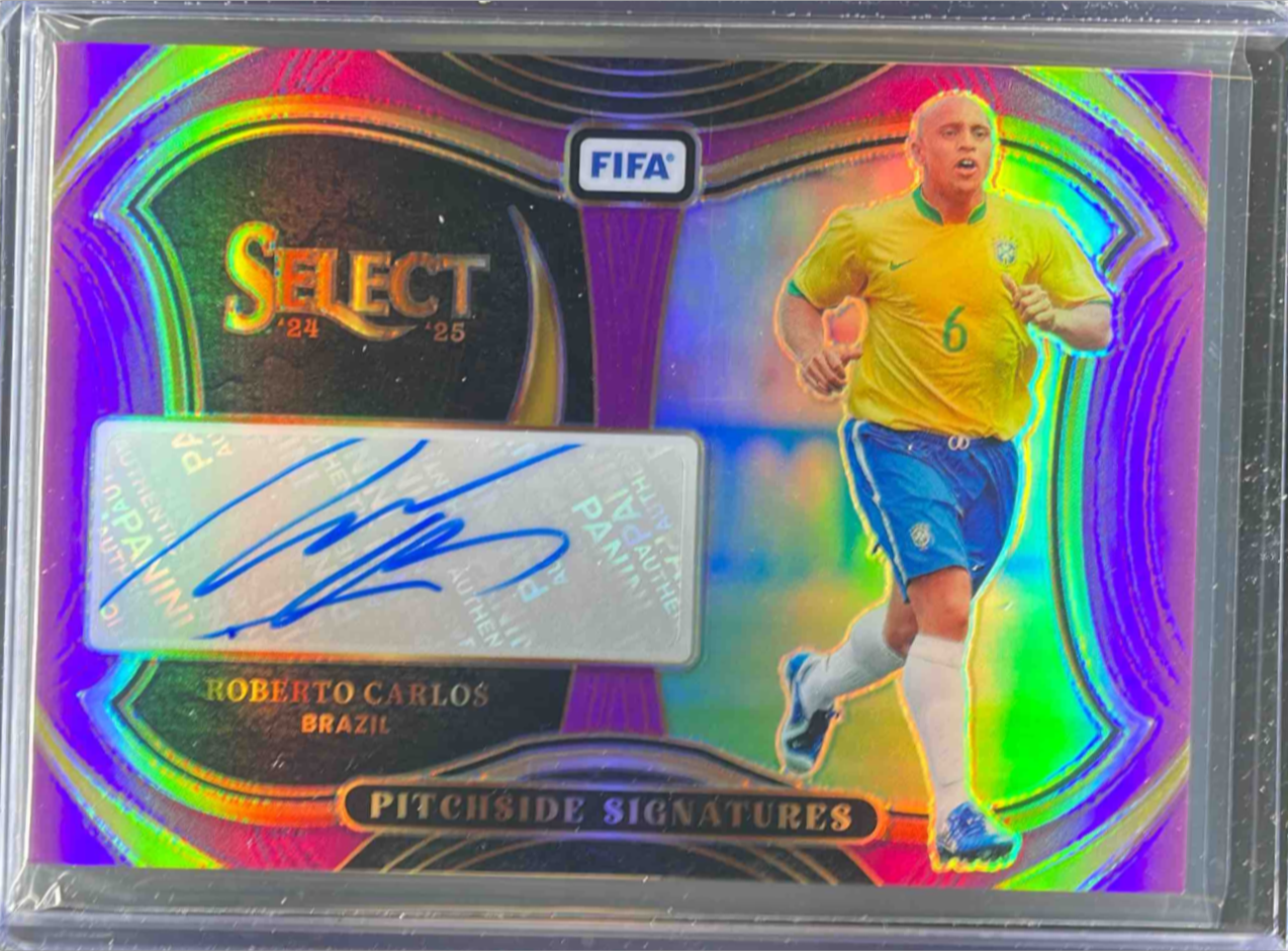 Roberto Carlos 2024 Select FIFA #PS-RC Pitchside Signatures Purple /49 ...