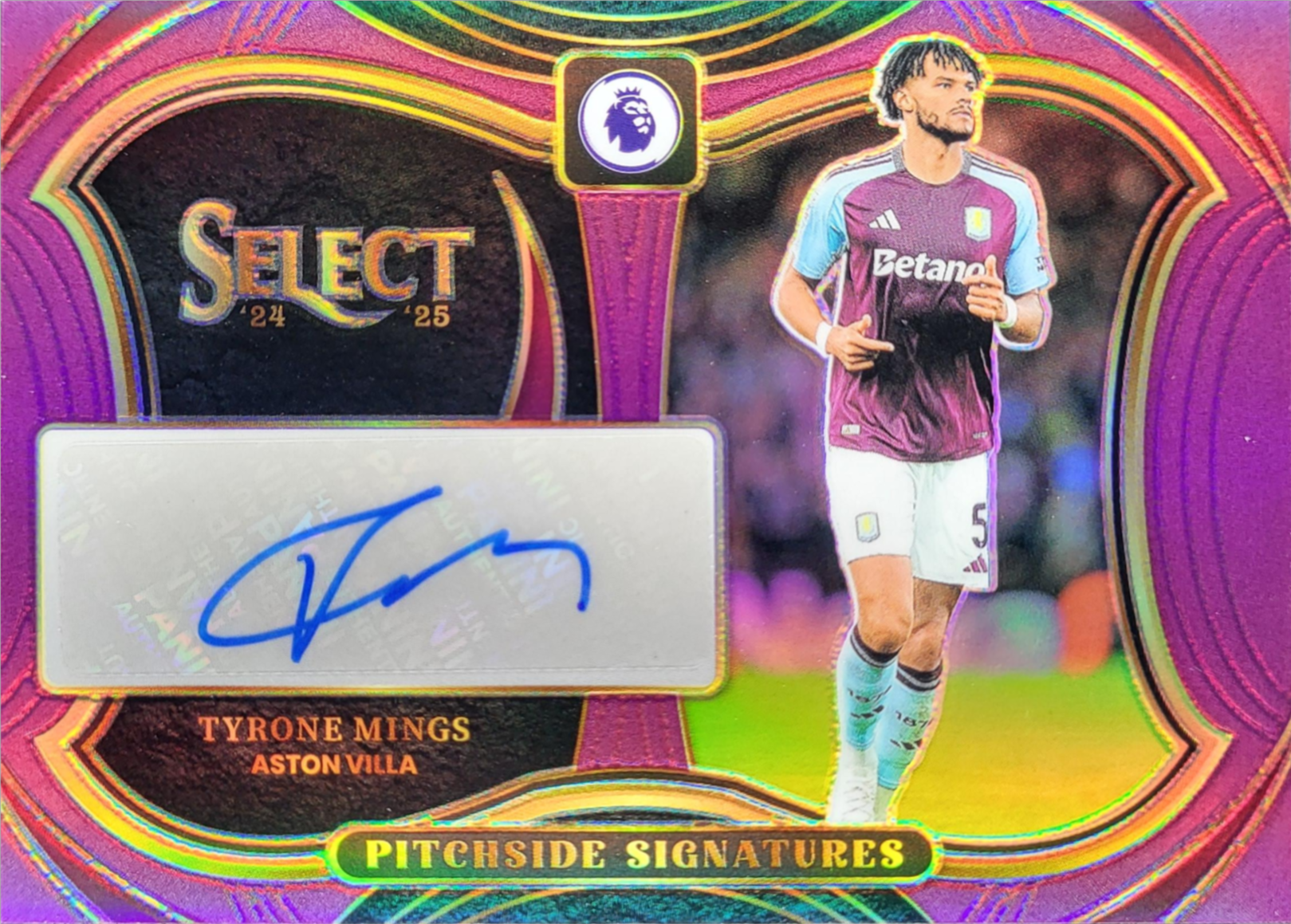 Tyrone Mings 2024 Select Premier League #PS-TM Pitchside Signatures ...