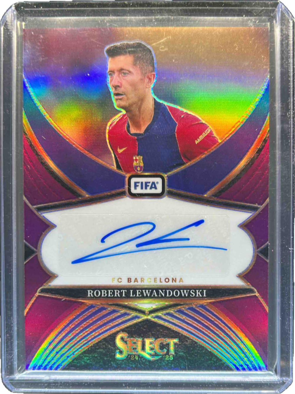 Robert Lewandowski 2024 Select La Liga #SS-RL Signatures Purple /49 ...