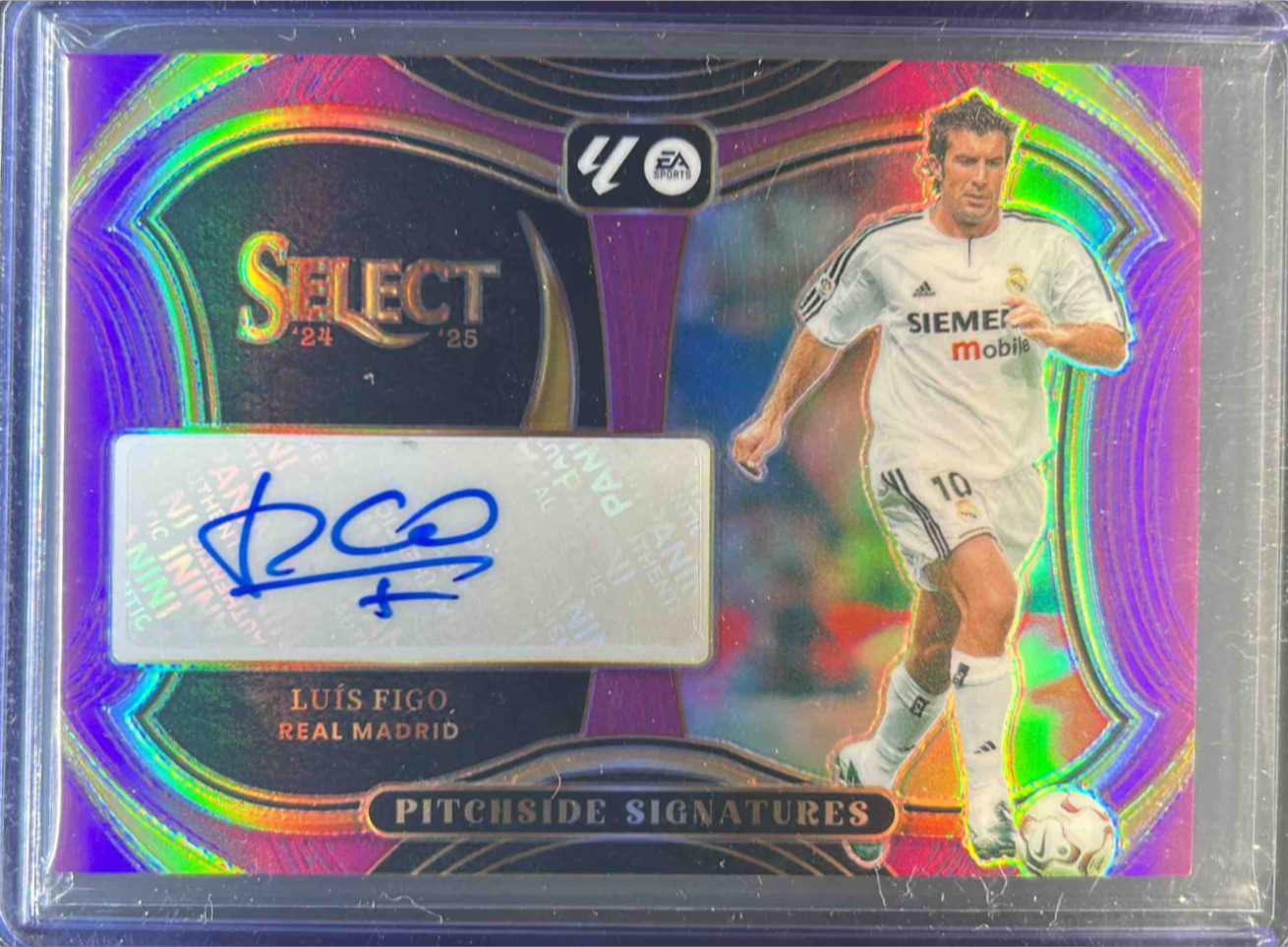 Luis Figo 2024 Select La Liga #PS-LF Pitchside Signatures Purple /49 ...