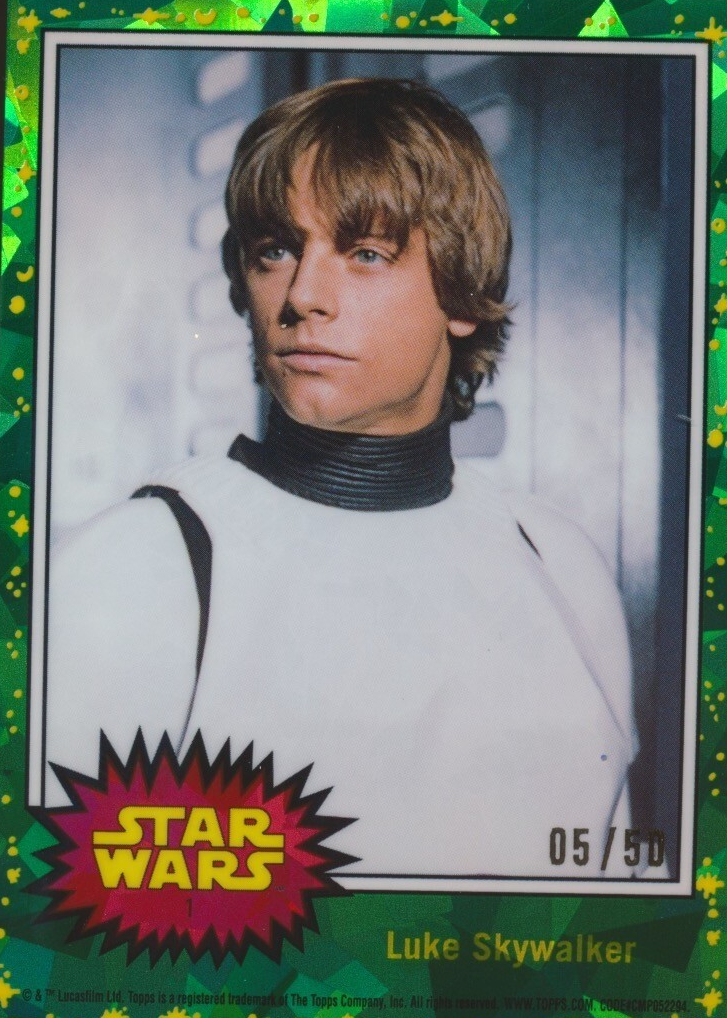 Luke Skywalker 2022 Topps Chrome Star Wars Sapphire Edition #1 Green ...