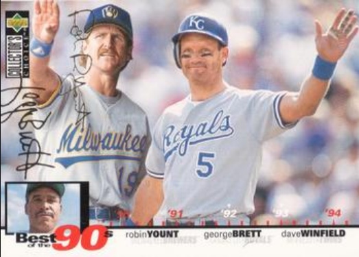 George Brett / Robin Yount 1995 Collector's Choice #54 Gold Signatures ...
