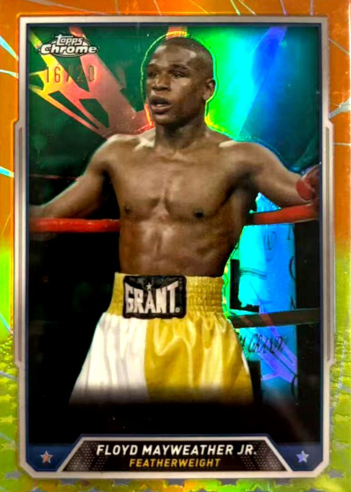 Floyd Mayweather Jr. 2024 Topps Chrome #33 Orange & Yellow Refractor ...