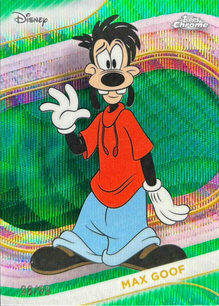 Max Goof 2025 Topps Chrome Disney #33 Green Wave Refractor /99 Price ...