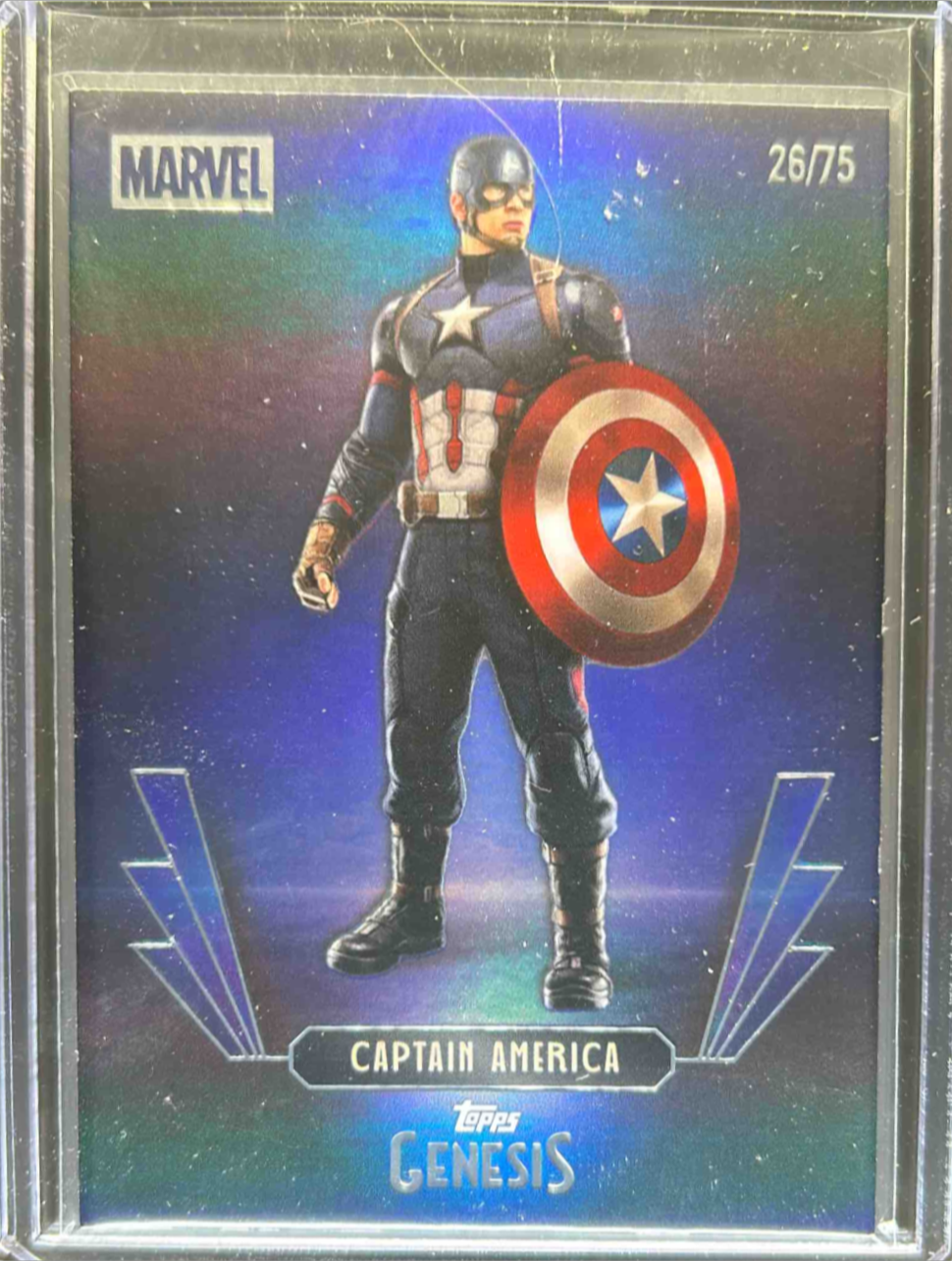Captain America 2025 Topps Disney Genesis #85 Blue Foil /75 Price Guide ...