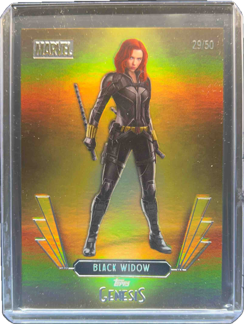 Black Widow 2025 Topps Disney Genesis #91 Gold Foil /50 Price Guide ...