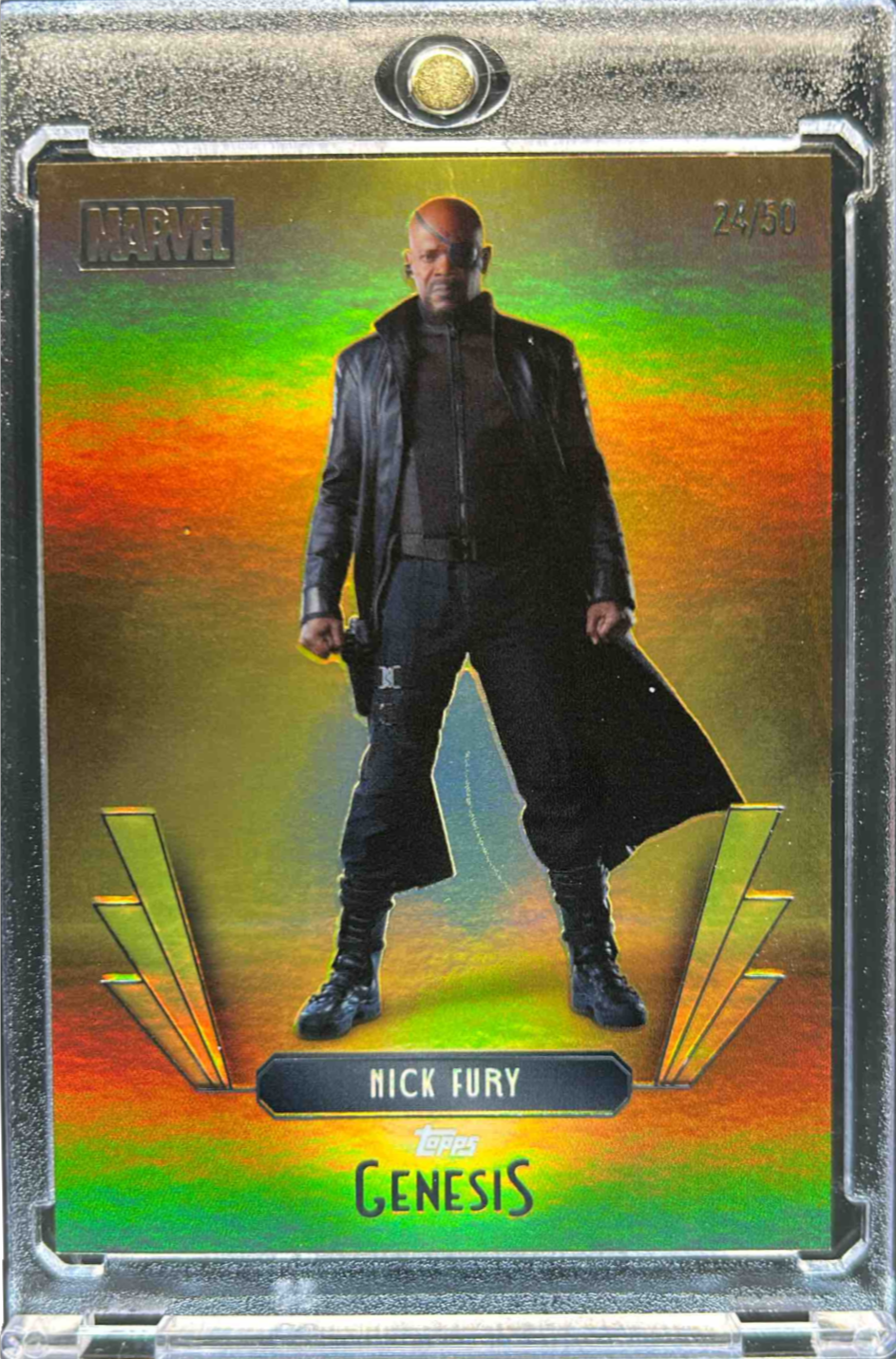 Nick Fury 2025 Topps Disney Genesis #98 Gold Foil /50 Price Guide ...
