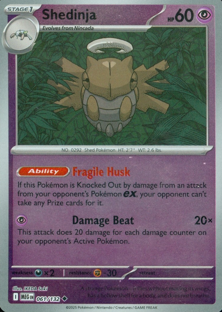 Shedinja 2025 Mega Evolution #061/132 Reverse Holo Price Guide - Sports ...