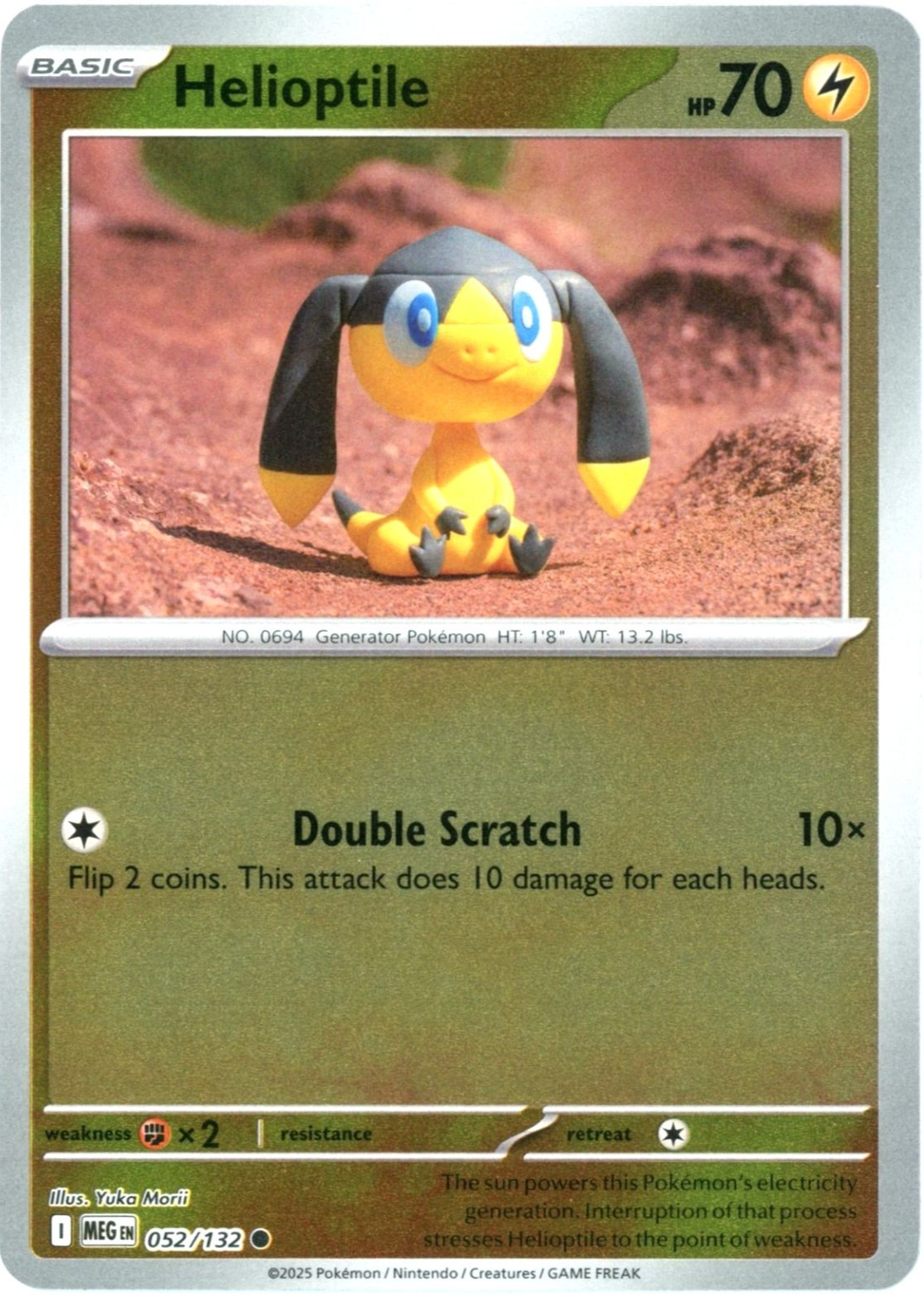 Helioptile 2025 Mega Evolution #052/132 Reverse Holo Price Guide ...